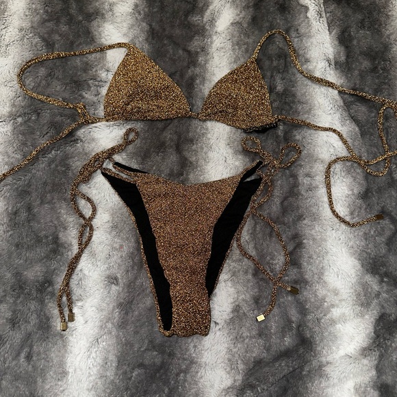 ASOS | Swim | Bronze Glitter Bikini From Asos | Poshmark
